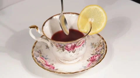 a cup of fruit tea, the pleasure of a br... | Stock Video | Pond5
