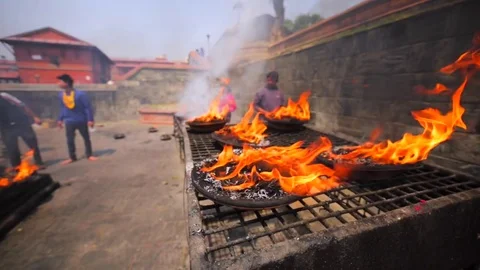 Cups of fire brought for Upanayana cerem... | Stock Video | Pond5