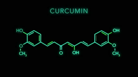 Curcumin Molecular Structure Symbol Neon... | Stock Video | Pond5