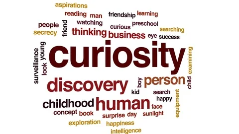 Curiosity animated word cloud, text desi... | Stock Video | Pond5