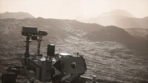 Curiosity Mars Rover exploring the surfa... | Stock Video | Pond5