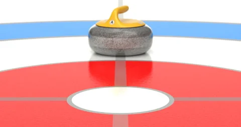 Curling granite stone sliding on ice she... | Stock Video | Pond5