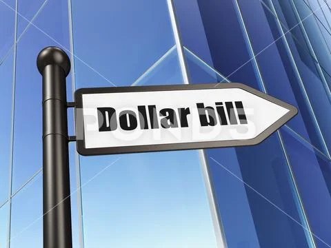 Currency concept: sign Dollar Bill on Building background: Graphic ...