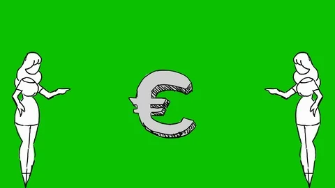 Currency Euro - Hand-Drawn Animation - w... | Stock Video | Pond5