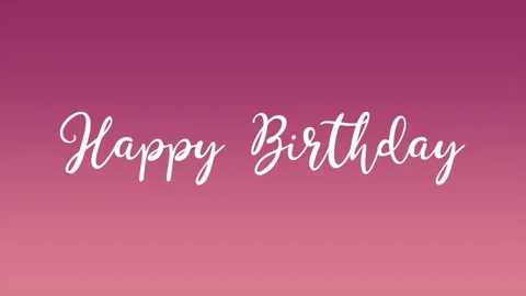 Cursive Happy Birthday card on pink grad... | Stock Video | Pond5