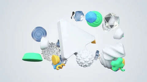 Cursor arrow pointer and geometric shape... | Stock Video | Pond5
