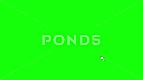 The cursor clicks on the screen green background 4k. Standard cursor ...