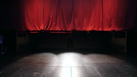 the curtain rises in the theater and an ... | Stock Video | Pond5