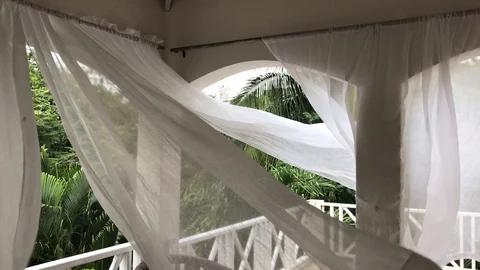 Curtains in the wind. | Stock Video | Pond5