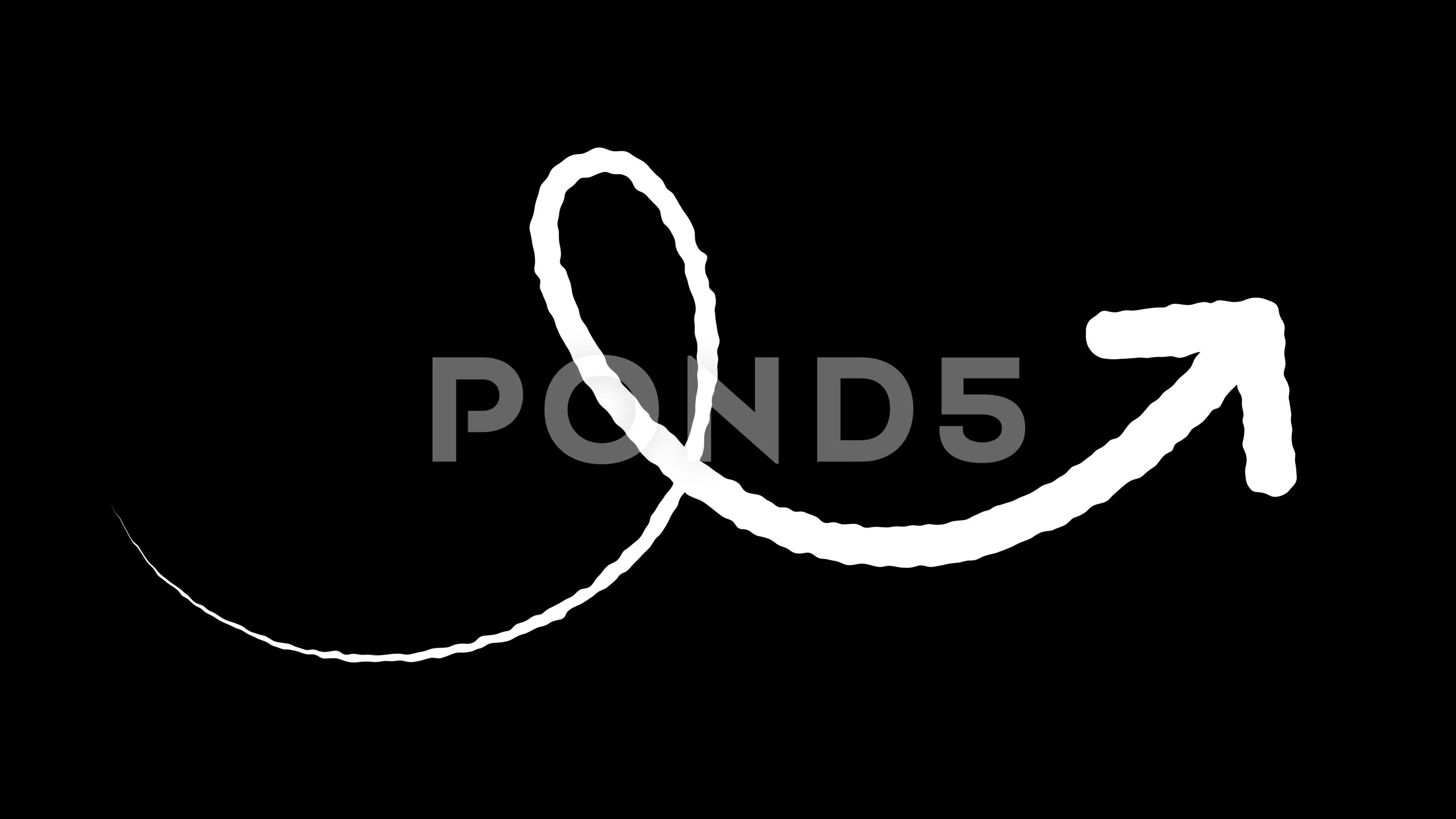 White Curved Arrow Black Background