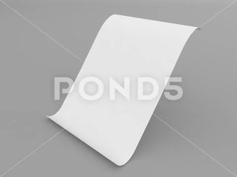 Curved office sheet of A4 paper on a gray background.: Royalty Free ...
