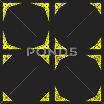 Curved stone mosaic page border design set ~ Clip Art #114496523