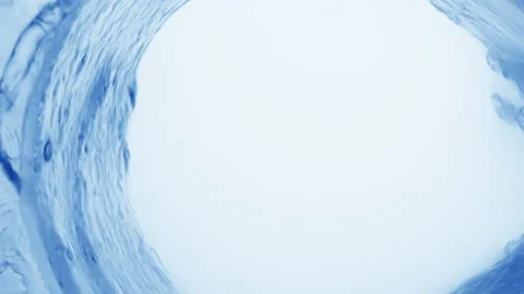Curved water wave flows creating tunnel ... | Stock Video | Pond5