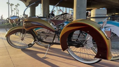 Custom Built Lowrider Bicycles Under Pie... | Stock Video | Pond5