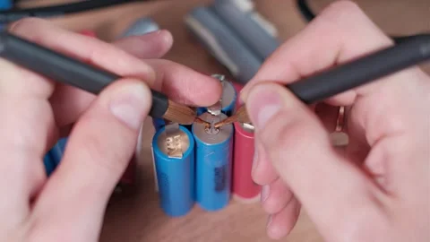 Custom Lithium Battery Pack Assembly Usi... | Stock Video | Pond5