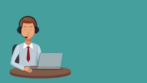 Customer service and call center HD anim... | Stock Video | Pond5