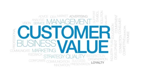Customer value animated word cloud, text... | Stock Video | Pond5