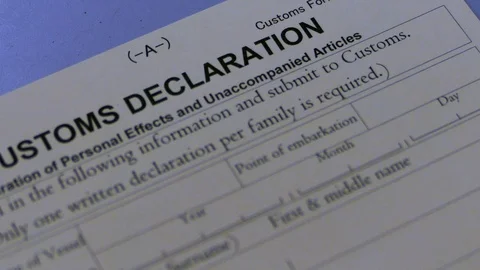 Customs declaration form at a Japanese a... | Stock Video | Pond5