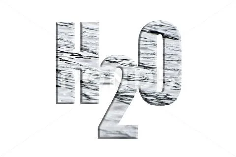 Cut out H20 the chemical formula for water with a fresh water overlay ...