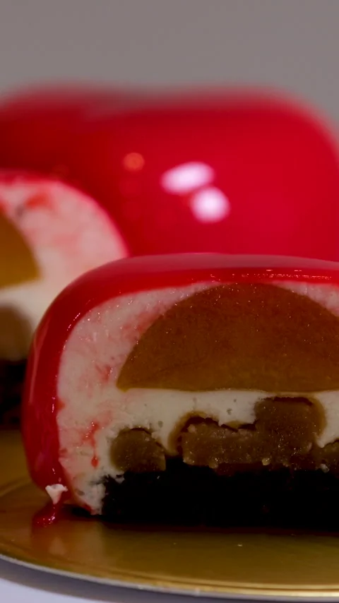 Cutaway Mousse Cake Red prepare Steadica... | Stock Video | Pond5