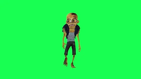 Cute 3D rendered zombie walking front an... | Stock Video | Pond5