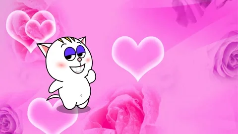cute animated cartoon happy cat, 2d anim... | Stock Video | Pond5