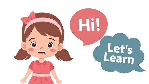 Cute animated video of a girl learning a... | Stock Video | Pond5