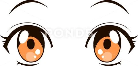 Cute anime-style eyes with normal facial expressions: Royalty Free ...