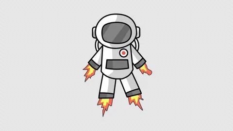 A cute astronaut floating cartoon charac... | Stock Video | Pond5