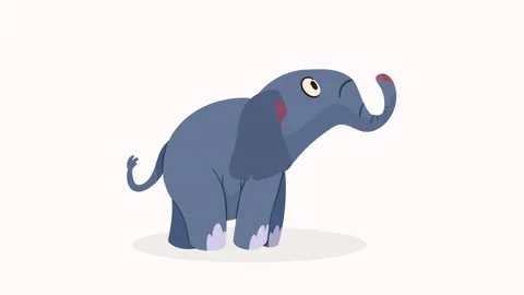 cute baby elephant animal animation | Stock Video | Pond5