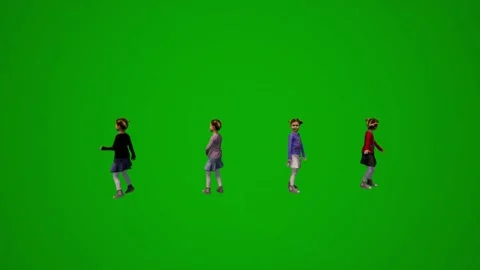 Girl Running Green Screen Stock Video Footage | Royalty Free Girl ...