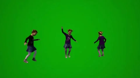 Girl Running Green Screen Stock Video Footage | Royalty Free Girl ...