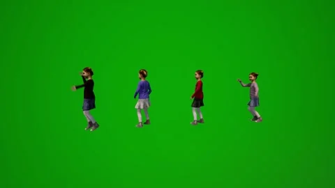 Girl Running Green Screen Stock Video Footage | Royalty Free Girl ...