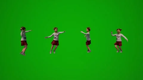 Girl Running Green Screen Stock Video Footage | Royalty Free Girl ...