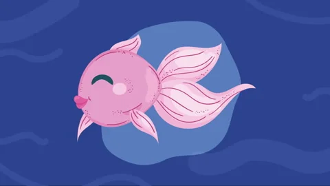 cute ballerina fish sealife animation | Stock Video | Pond5