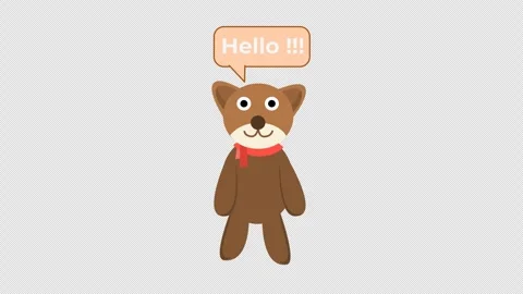 Cute bear say hello cartoon character an... | Stock Video | Pond5