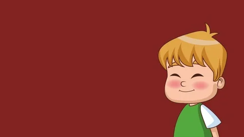 Cute boy cartoon HD animation | Stock Video | Pond5