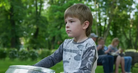 Cute Boy Drives Electric Red Car. Kid Ch... | Stock Video | Pond5