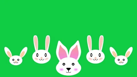 Cute bunny jumping motion animation on g... | Stock Video | Pond5