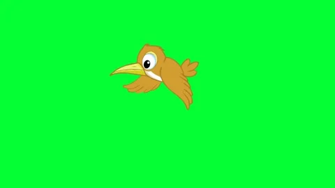 Cartoon Bird Green Screen Stock Video Footage | Royalty Free Cartoon ...