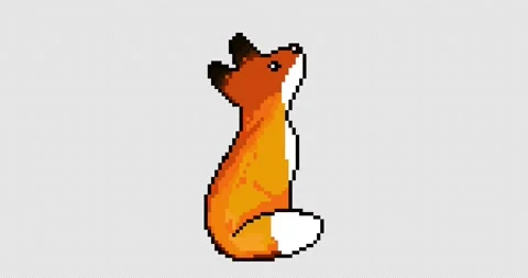 Cute cartoon fox. Pixel art 8 bit. Vecto... | Stock Video | Pond5