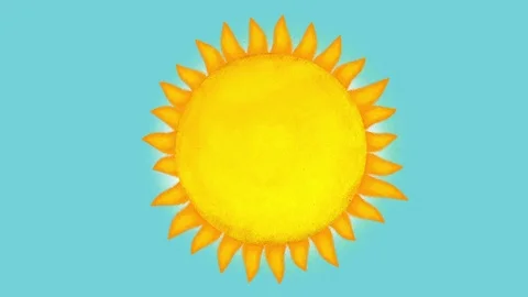 Cute cartoon isolated sun with dancing r... | Stock Video | Pond5