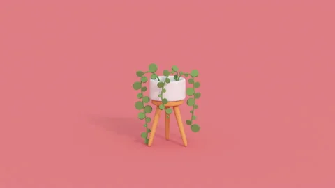 Cute cartoony plant 3D render animation | Stock Video | Pond5