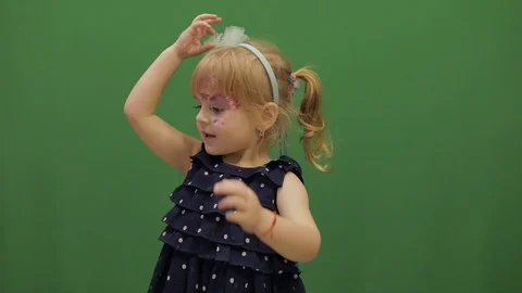Cute child. Dancing and make faces. Paro... | Stock Video | Pond5