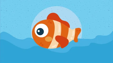 cute clown fish sealife animation | Stock Video | Pond5