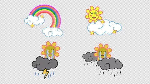 Cute Cartoon Stickers Stock Videos – Royalty-Free HD & 4K Videos