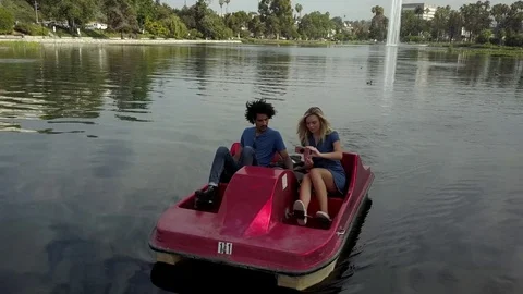 Cute Couple Enjoying A Boat Ride In The ... | Stock Video | Pond5