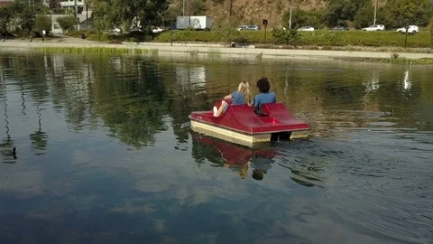 Cute Couple Enjoying A Boat Ride In The ... | Stock Video | Pond5