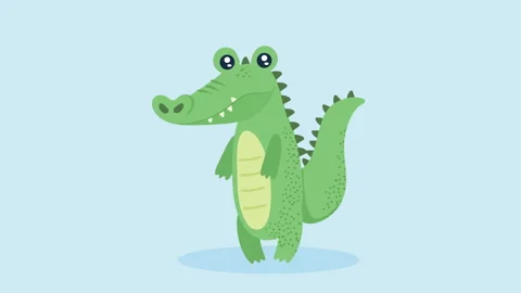 cute crocodile animal character animatio... | Stock Video | Pond5