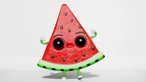 Cute dancing watermelon slice creative j... | Stock Video | Pond5